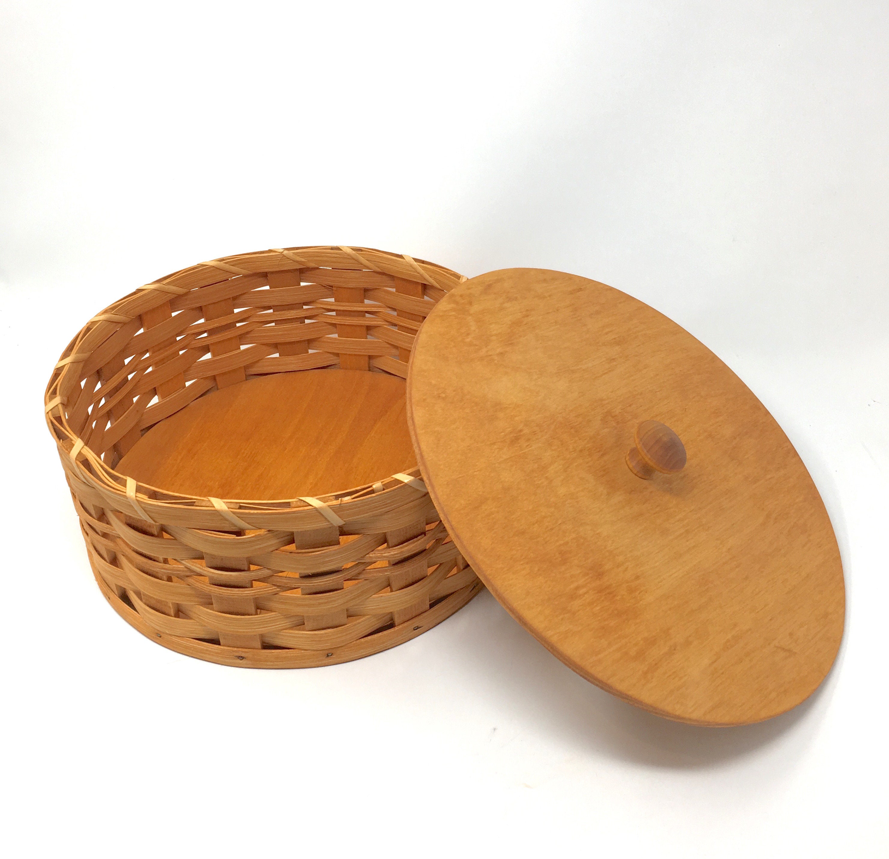 Amish Made Embroidery Basket With Cover - Etsy