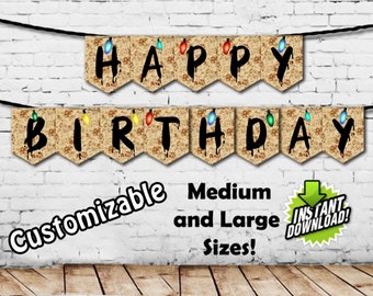 Stranger Things Printable Banner Stranger Things Inspired - Etsy