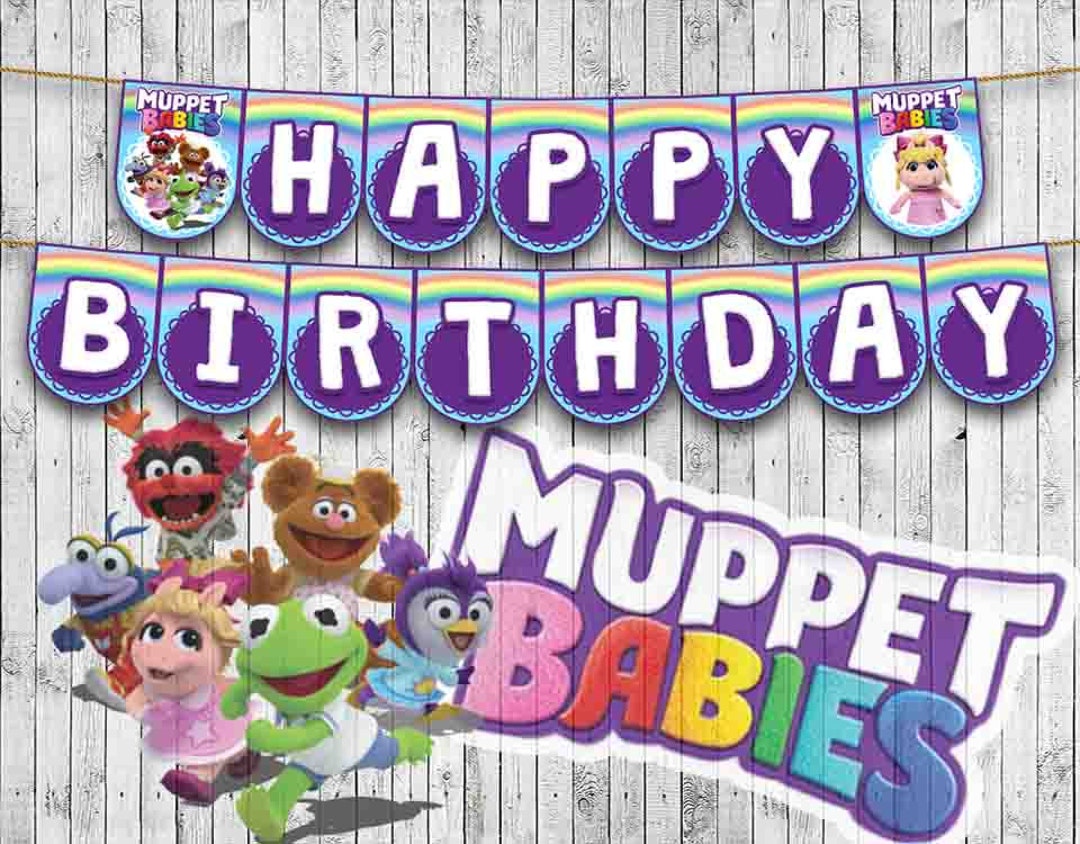 Muppet Babies, Full Alphabet Garland, Happy Birthday Banner, Custom ...