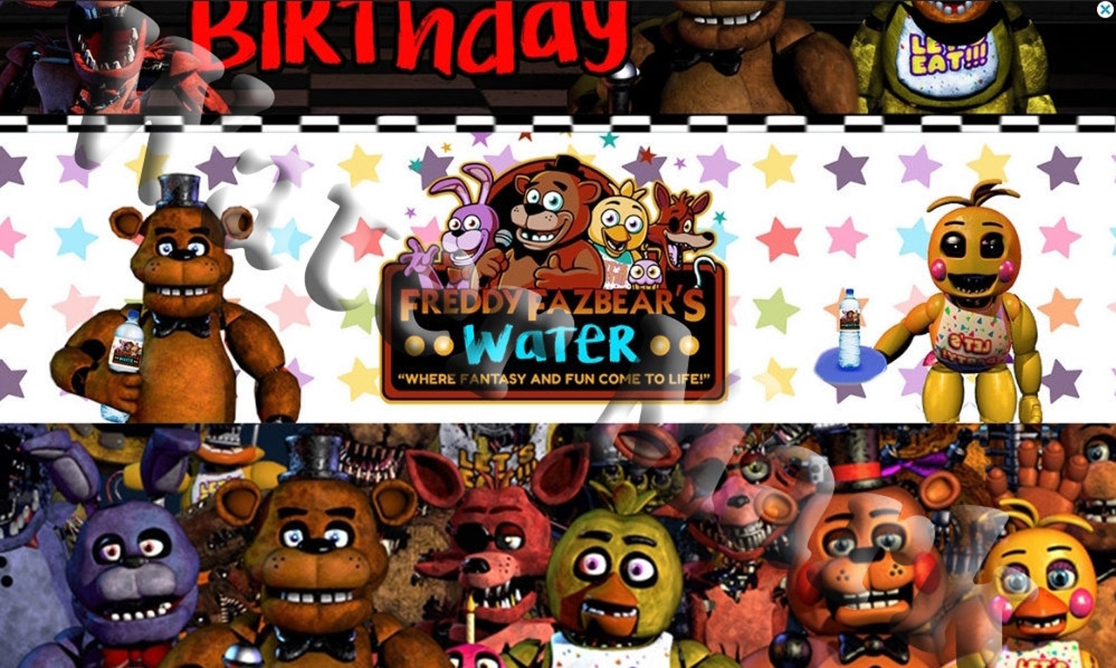 Five Nights at Freddy's FNAF Printable Water Bottle Labels Instant ...