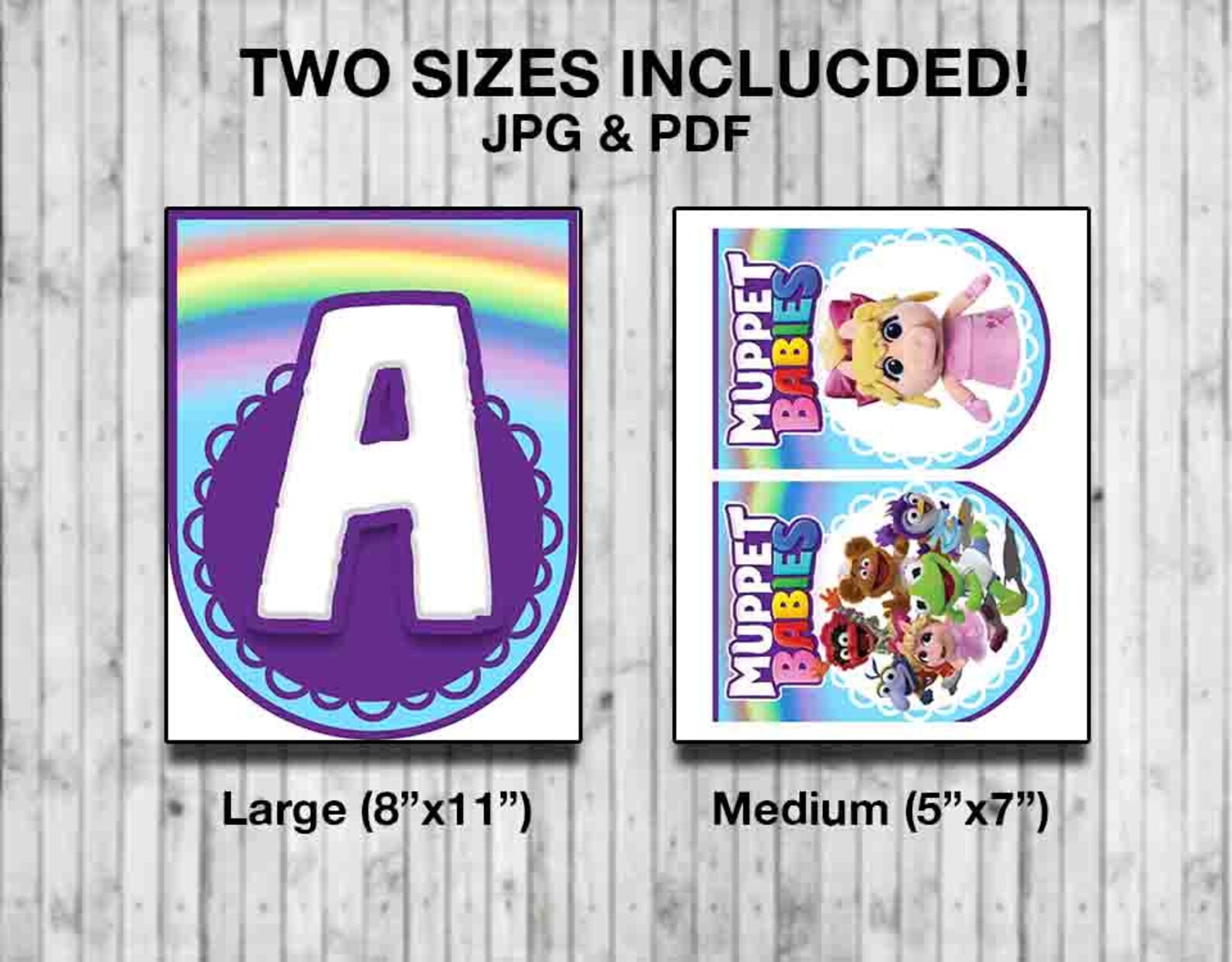 Muppet Babies Full Alphabet Garland Happy Birthday Banner | Etsy