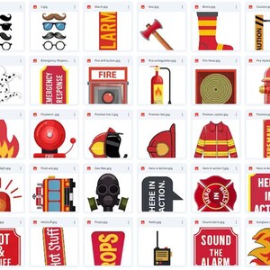 Firefighter Party Photo Booth Props, Fireman Theme Birthday Decorations ...