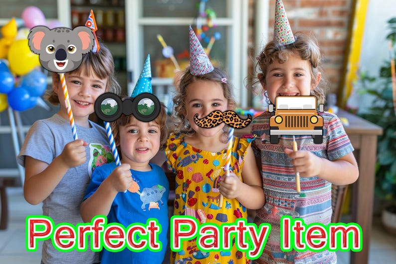 Safari Photo Booth Props, Kids Birthday Party Decorations, Printable ...