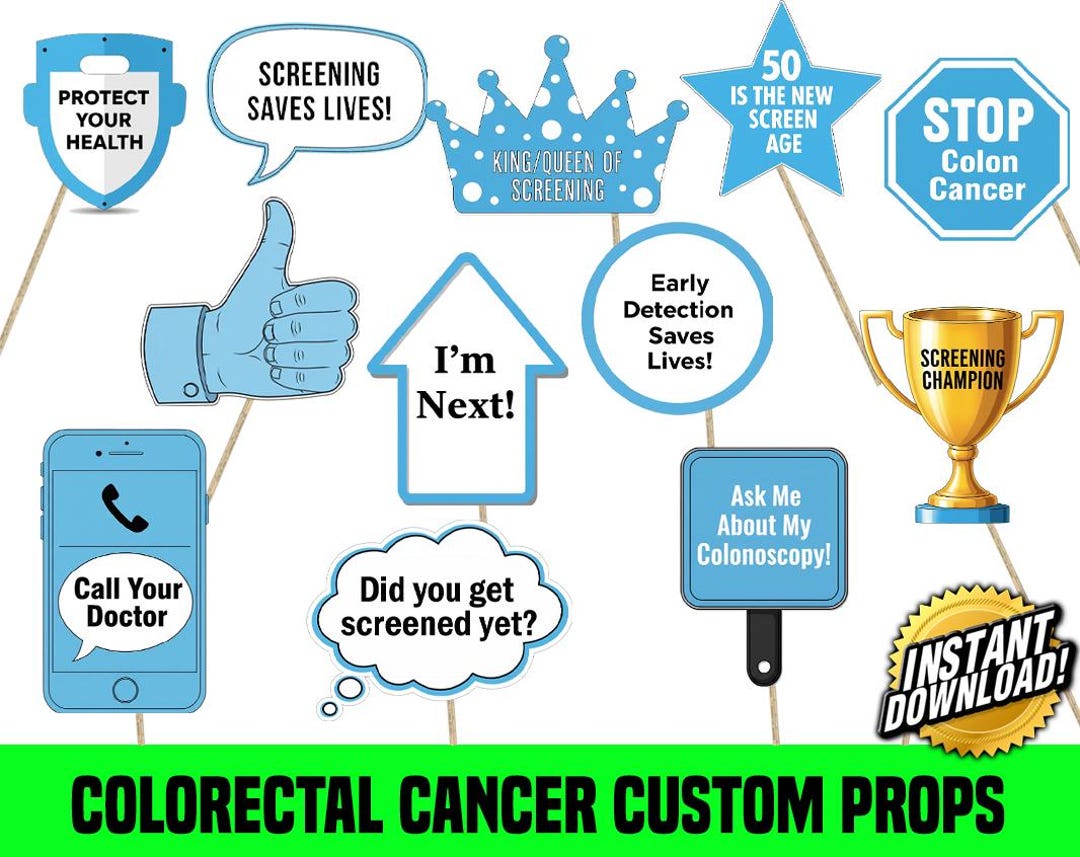Colorectal Cancer Awareness Photo Booth Props, 30 Party Decorations ...