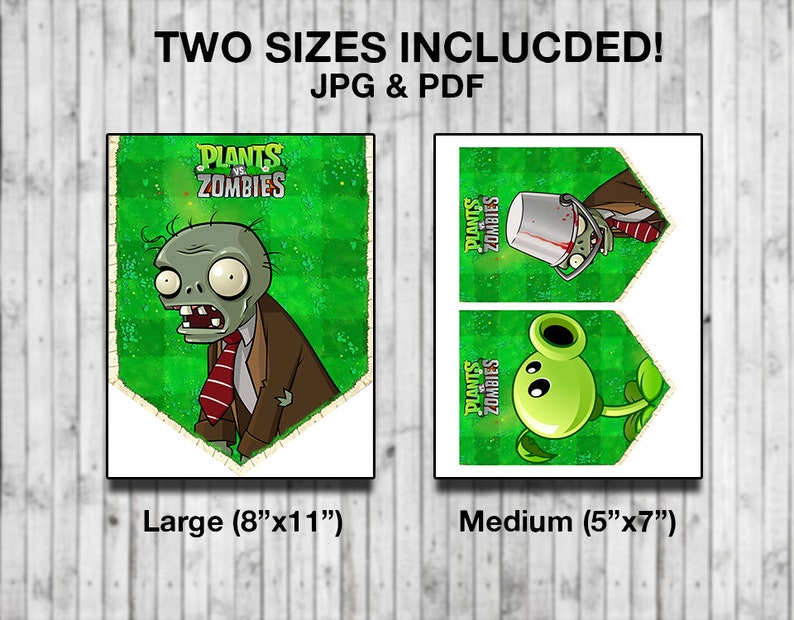 Plants VS Zombies, Full Alphabet Garland, Happy Birthday Banner, Custom ...