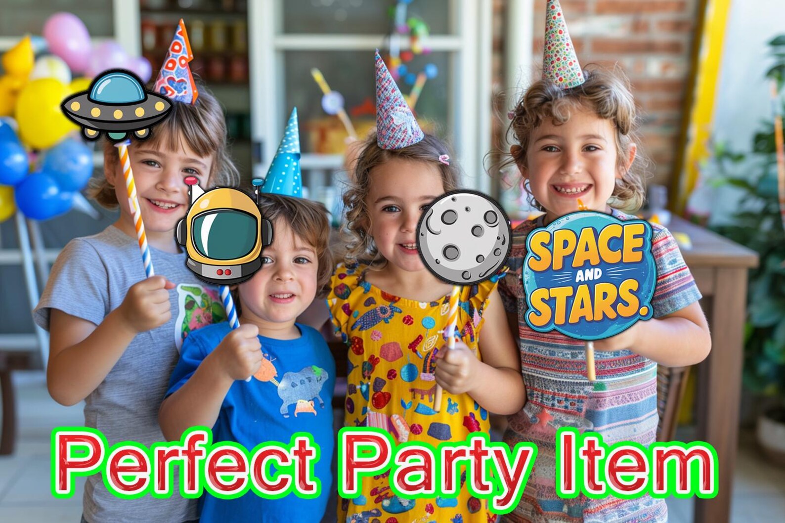 Space Photo Booth Props, 50+ Outer Space Party Decorations, Instant ...