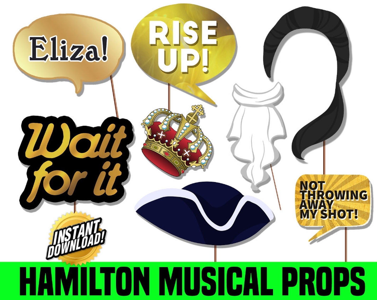 Hamilton the Musical Inspired Photo Booth Props Hamilton - Etsy