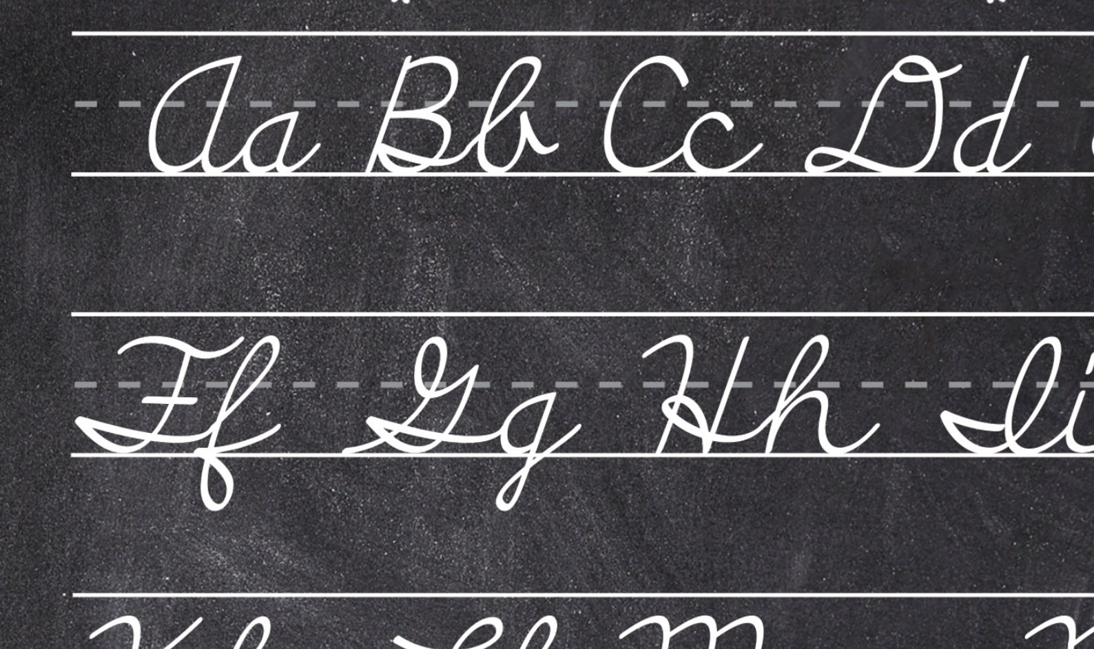 Vintage Alphabet Cursive Classroom Poster Educational - Etsy