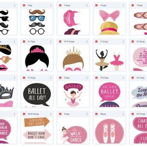 Ballet Inspired Photo Booth Props, Ballerina Party Supplies, Instant ...