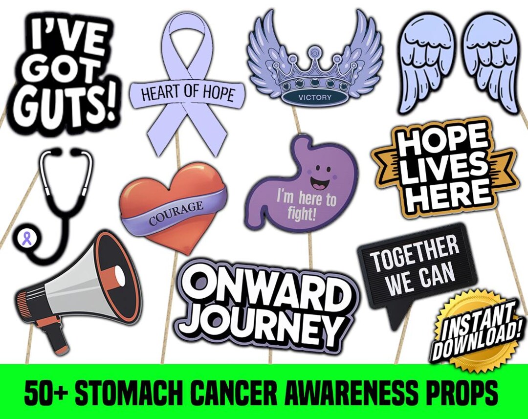 Stomach Cancer Awareness, Party Photo Booth Props, Party Printable ...
