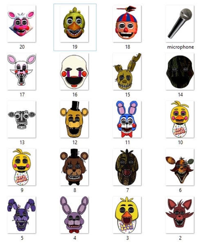 Five Nights at Freddy's Masks FNAF for Birthday's or Any Party Instant ...