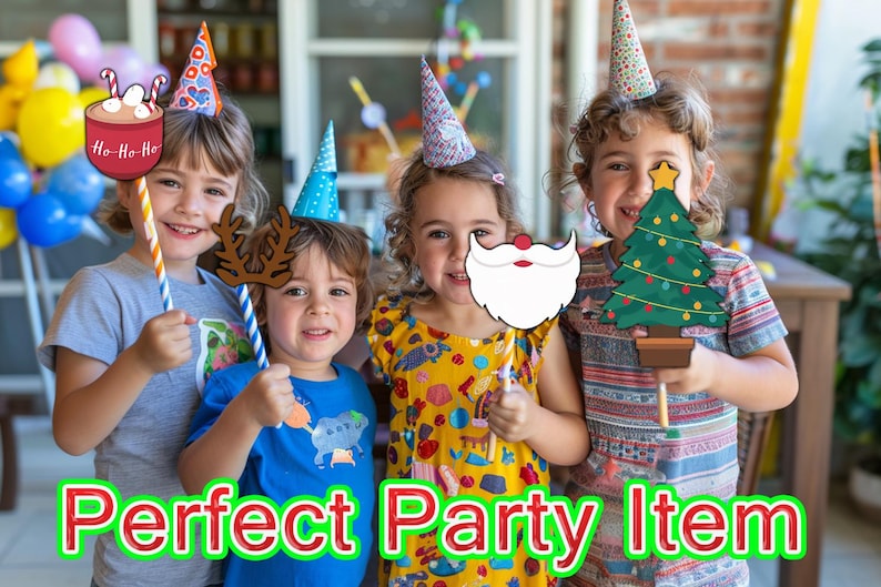 Christmas Photo Booth Props: 50+ Holiday Party Decorations (digital ...