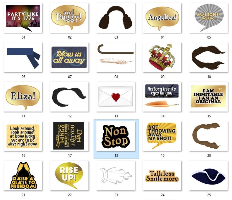 Hamilton the Musical Inspired Photo Booth Props Hamilton - Etsy