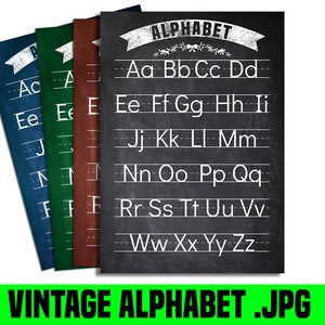 Alphabet Chart,vintage, Classroom Poster, Educational Poster ...