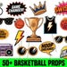 Basketball Photo Booth Props: 50+ Sports Party Decorations (digital ...