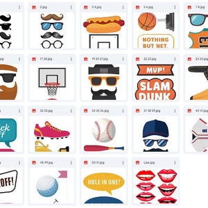 Sports Photo Booth Props, Kids Birthday Party Decorations, Printable ...