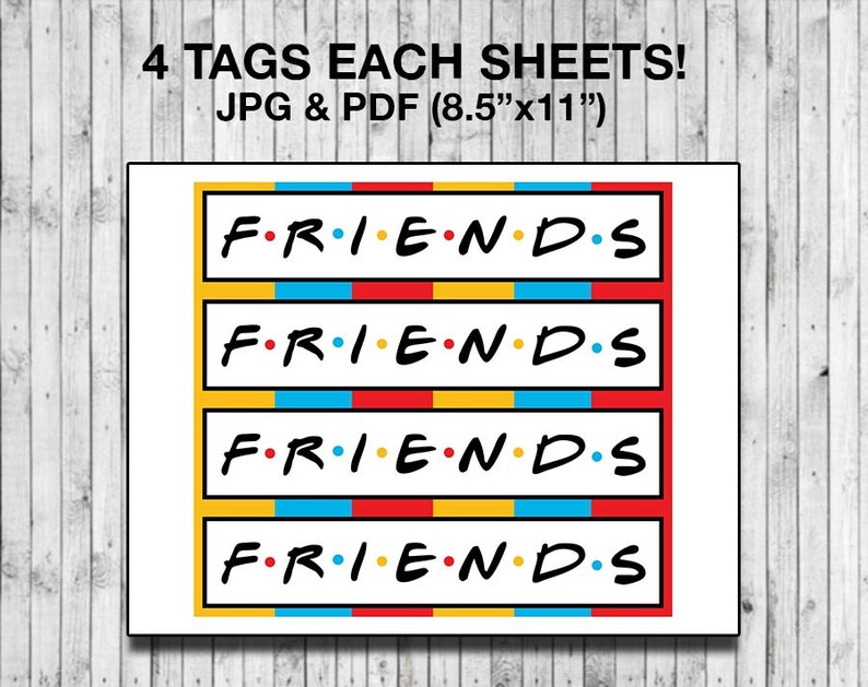 Friends Printable Water Bottle Labels Happy Birthday Banner - Etsy