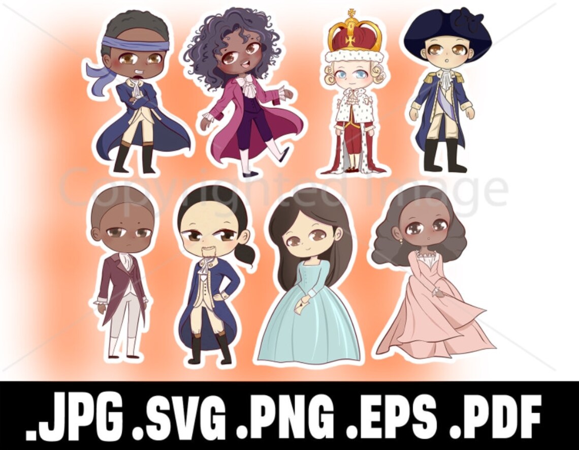 Hamilton Musical SVG Stickers, Silhouette Cutting Machine, Instant ...