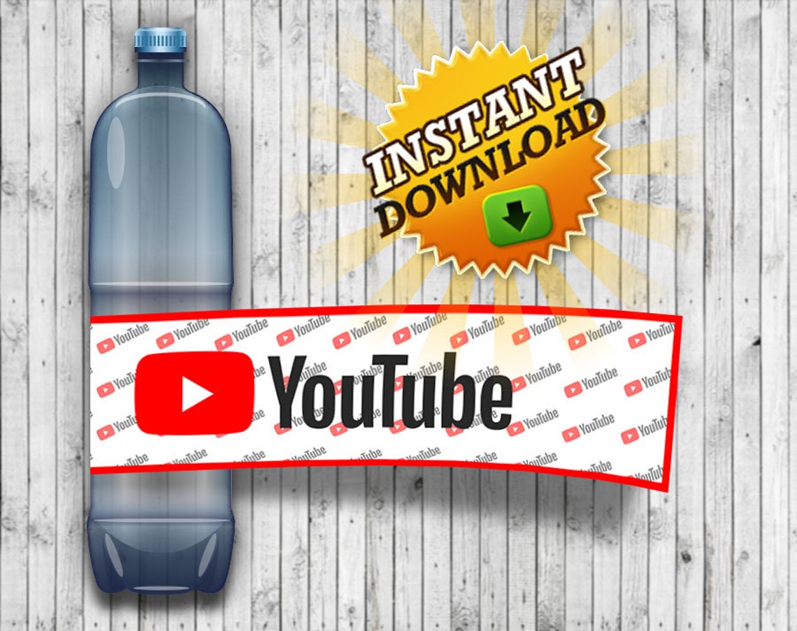 Youtube Printable Water Bottle Labels, Happy Birthday Banner, Instant ...