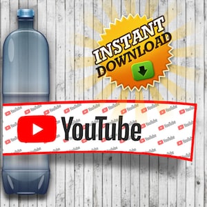 Youtube Printable Water Bottle Labels, Happy Birthday Banner, Instant ...