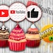 Youtube Printable Cup Cake Toppers, Happy Birthday Banner, Custom ...