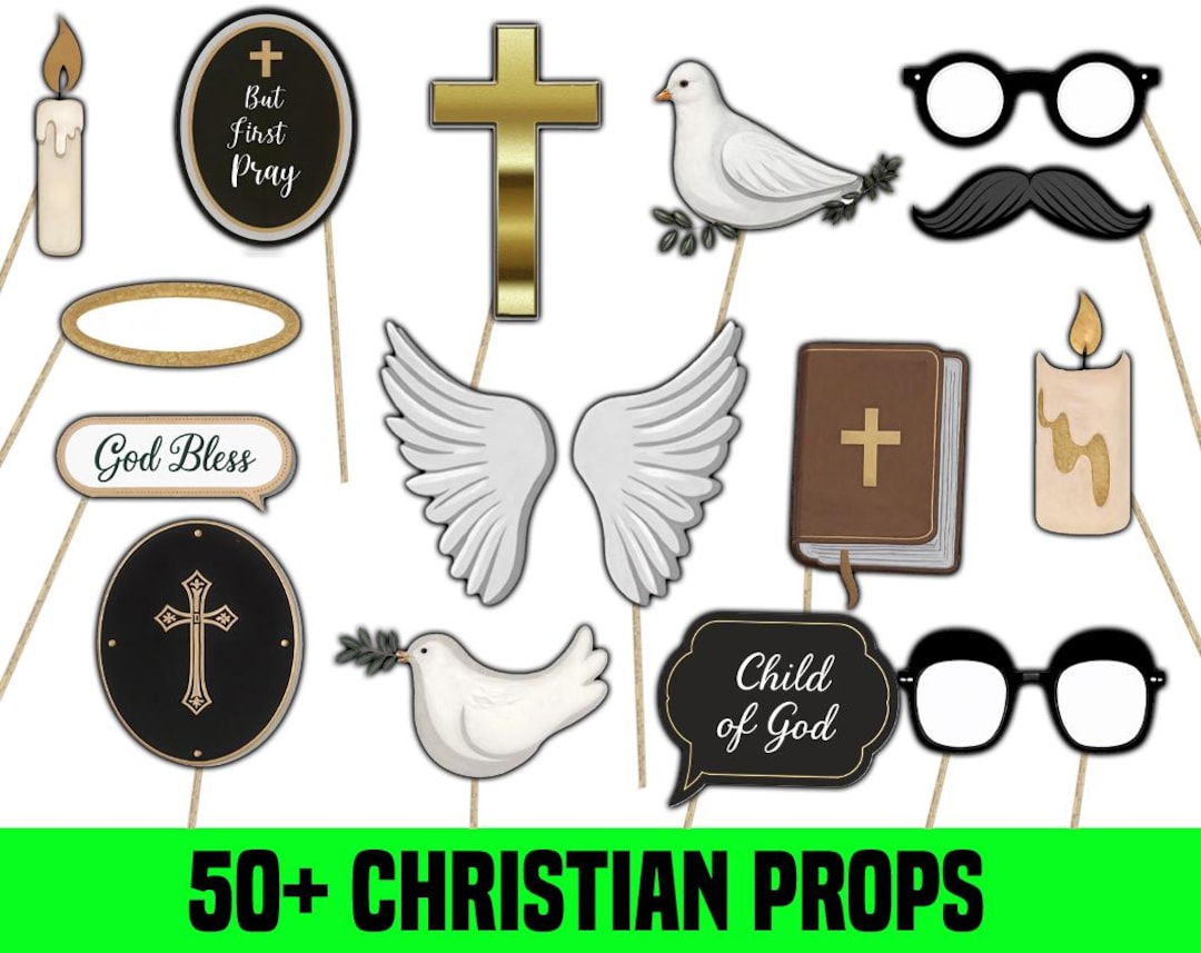 Christian Religious Photo Booth Props, Kids Birthday Party Decorations ...