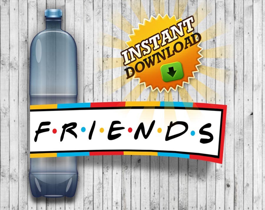 Friends Printable Water Bottle Labels Happy Birthday Banner | Etsy