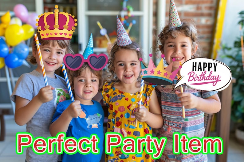 Princess Birthday Photo Booth Props, Girly Party Decorations (digital ...