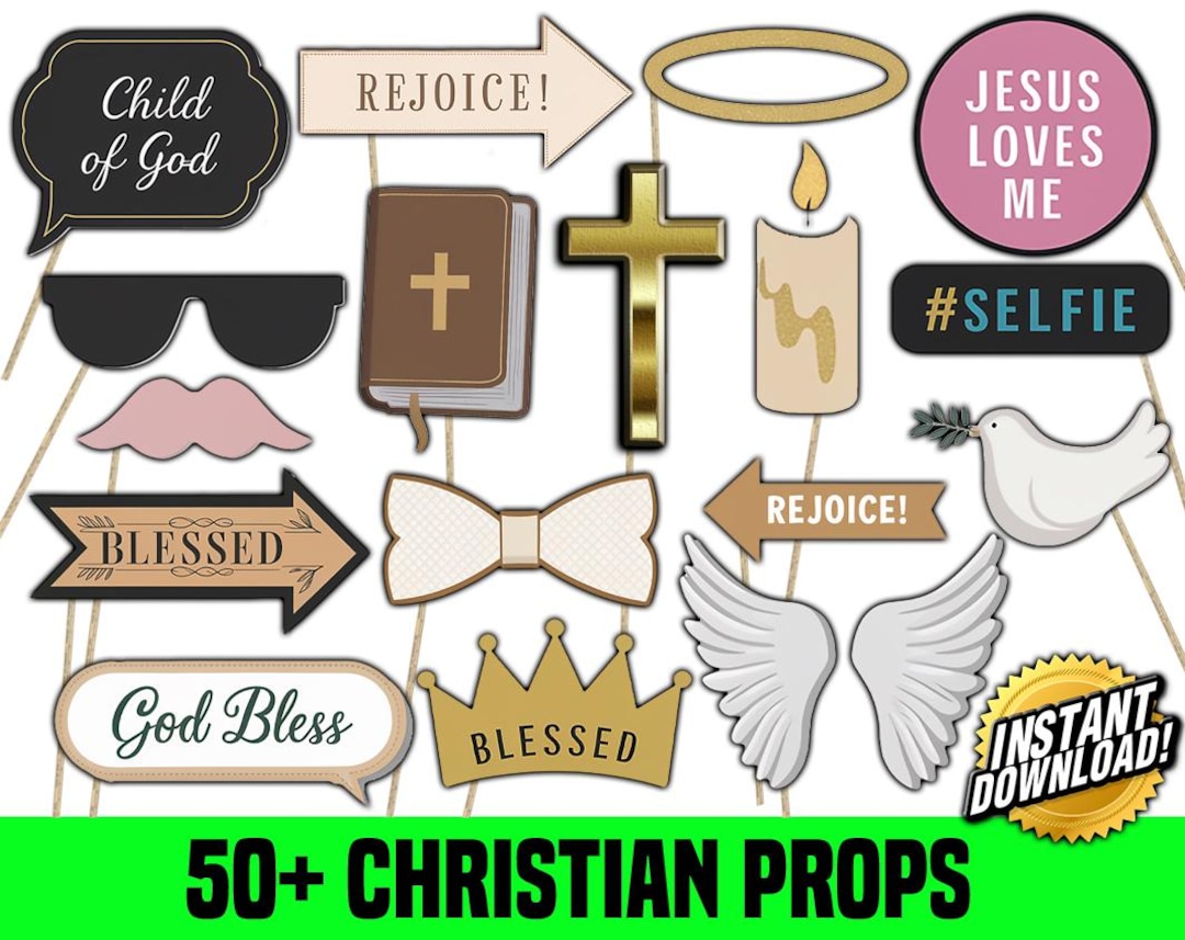 Christian Religious Photo Booth Props, Kids Birthday Party Decorations ...