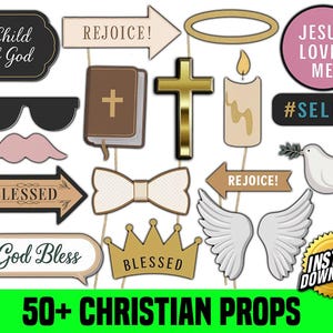 Christian Religious Photo Booth Props, Kids Birthday Party Decorations ...