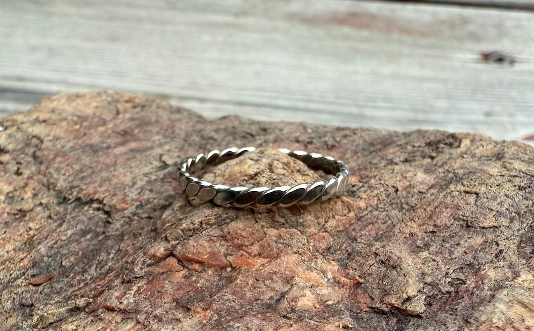 Sterling Silver Rope Ring - Etsy
