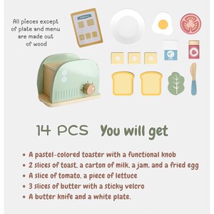 Wooden Toaster Toy Set - Mini Chef Cooking Set - Pretend Cooking Toy ...