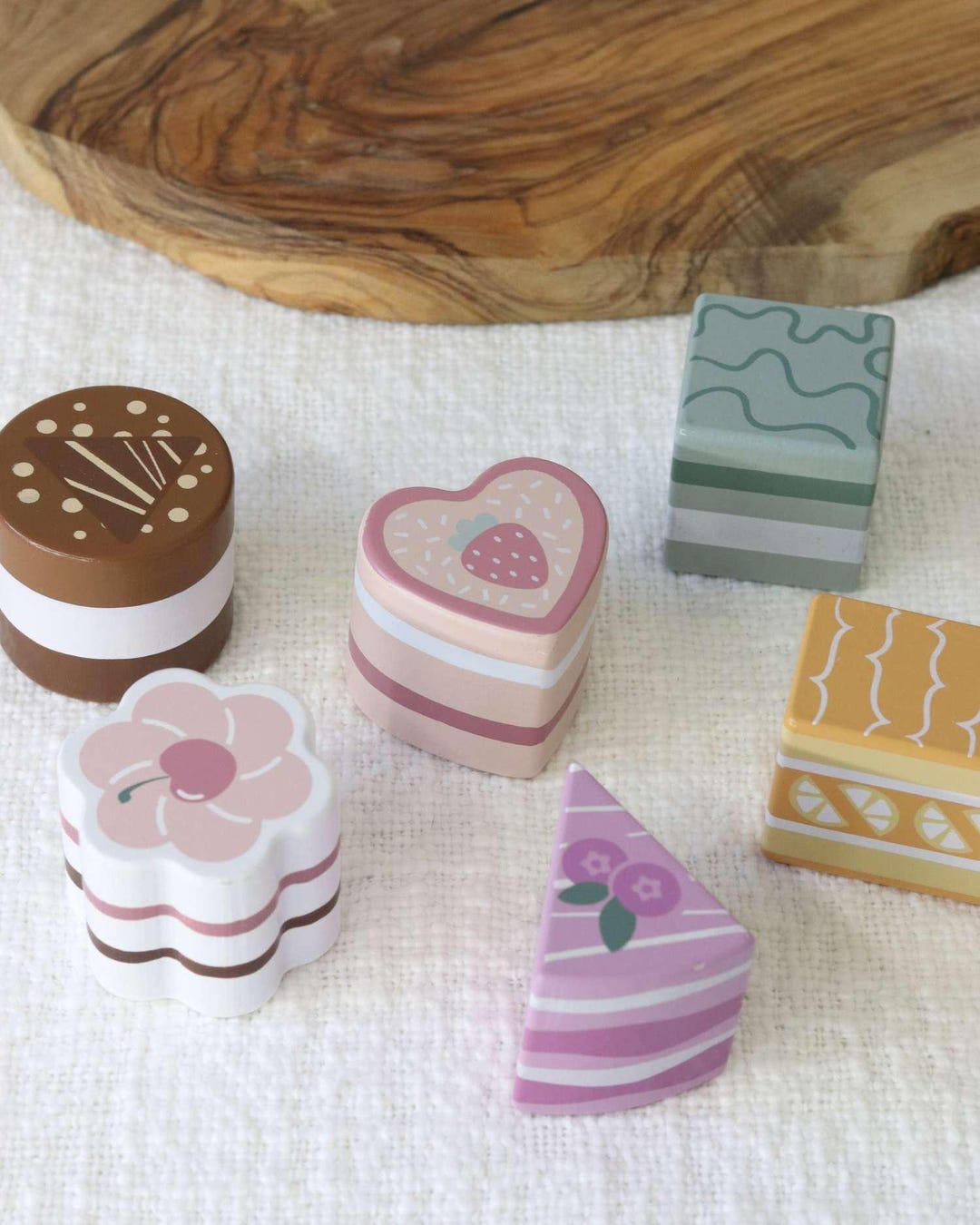 Wooden Desserts Playset - 6 Pcs - Wooden Food Toys - Kids Kitchen ...