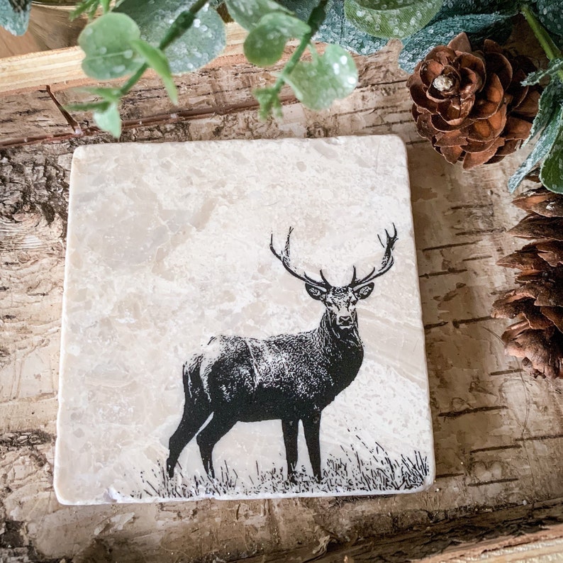 Magnificent Stag Natural Stone Coaster - Etsy