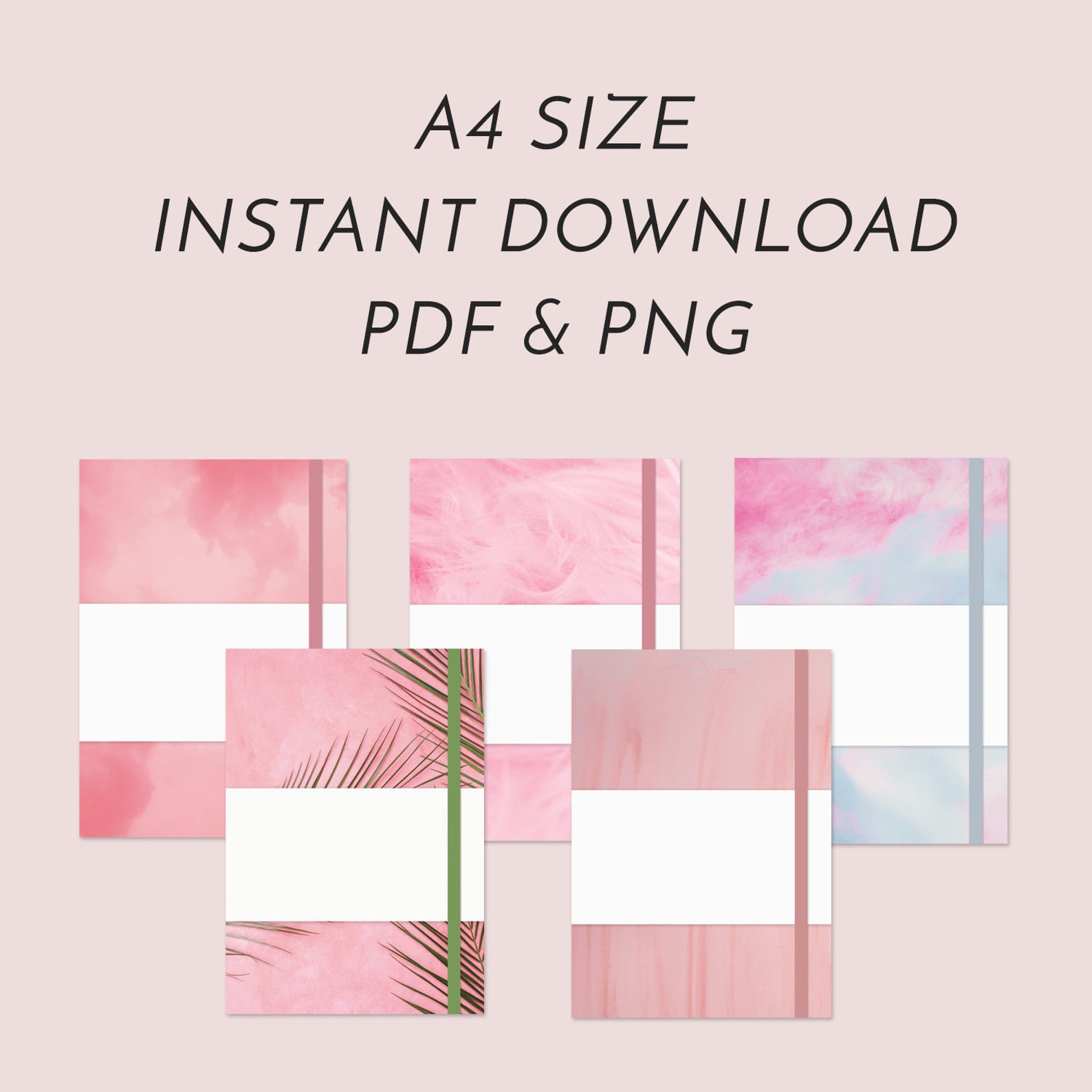 5 Pink Patterned Digital Notebook Covers for Goodnotes, Notability ...