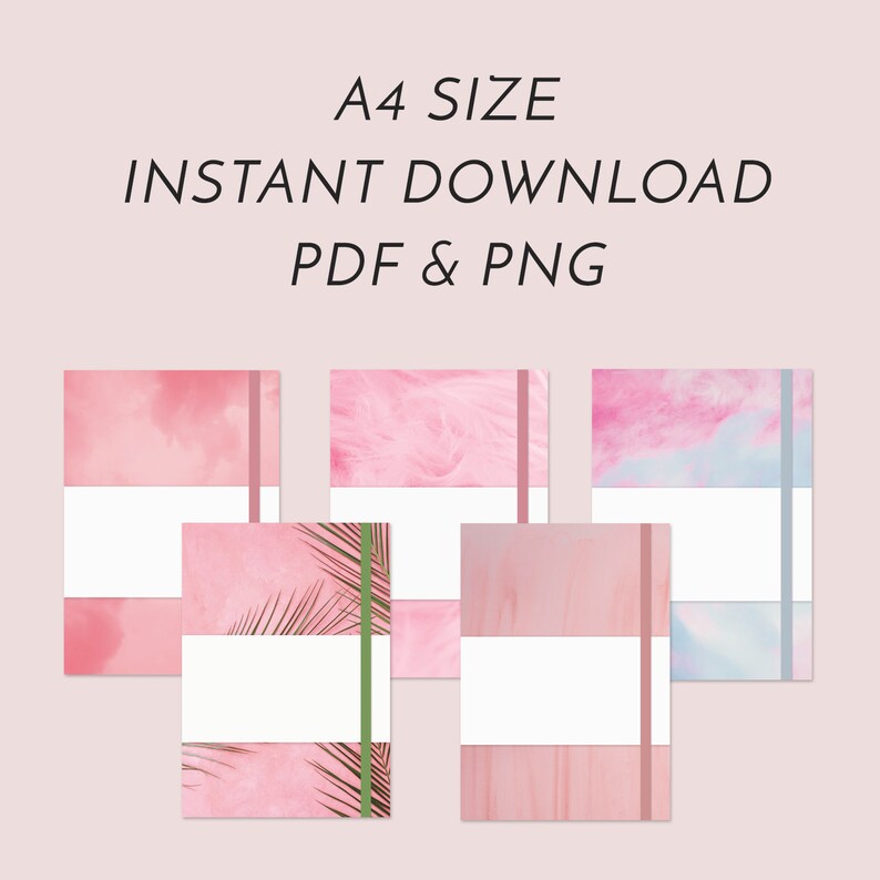 5 Pink Patterned Digital Notebook Covers for Goodnotes, Notability ...