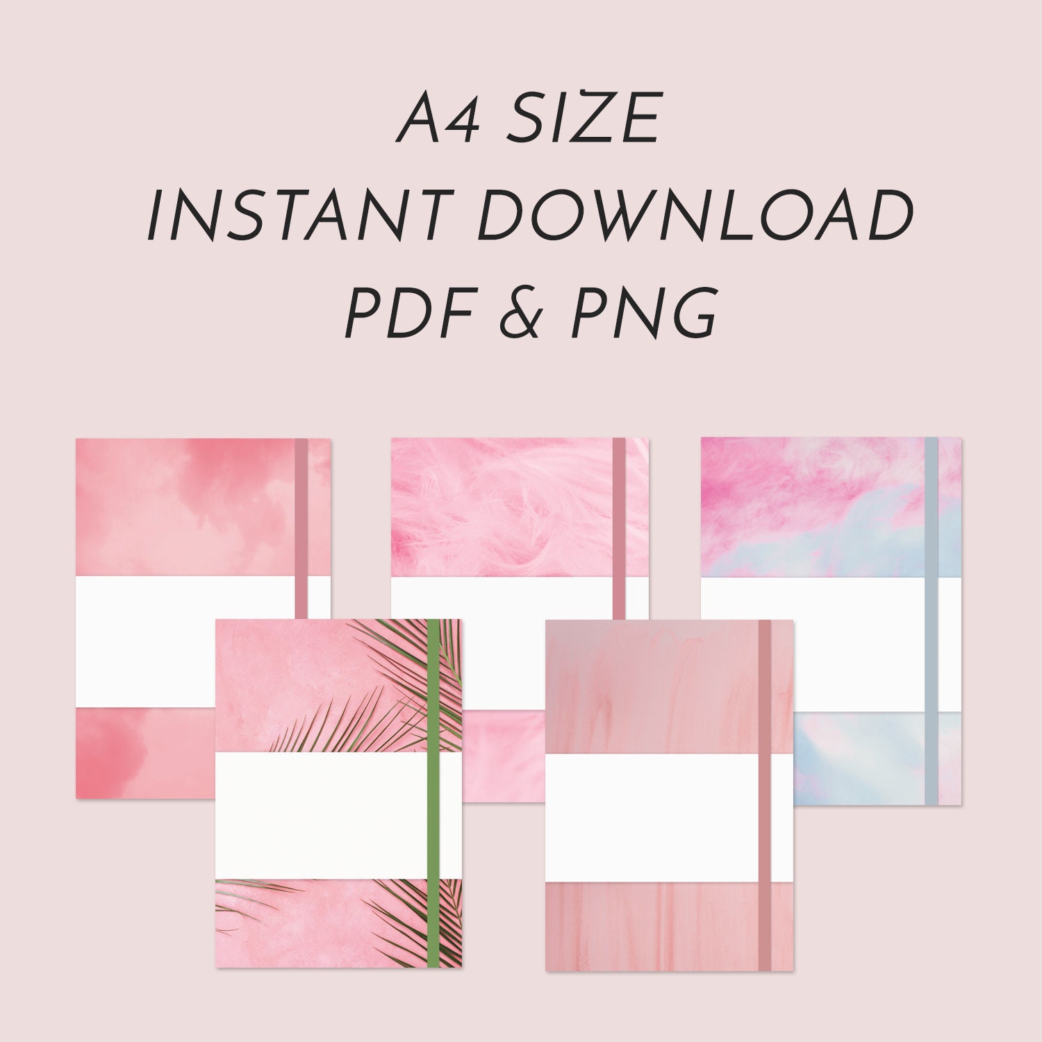 5 Pink Patterned Digital Notebook Covers for Goodnotes, Notability ...