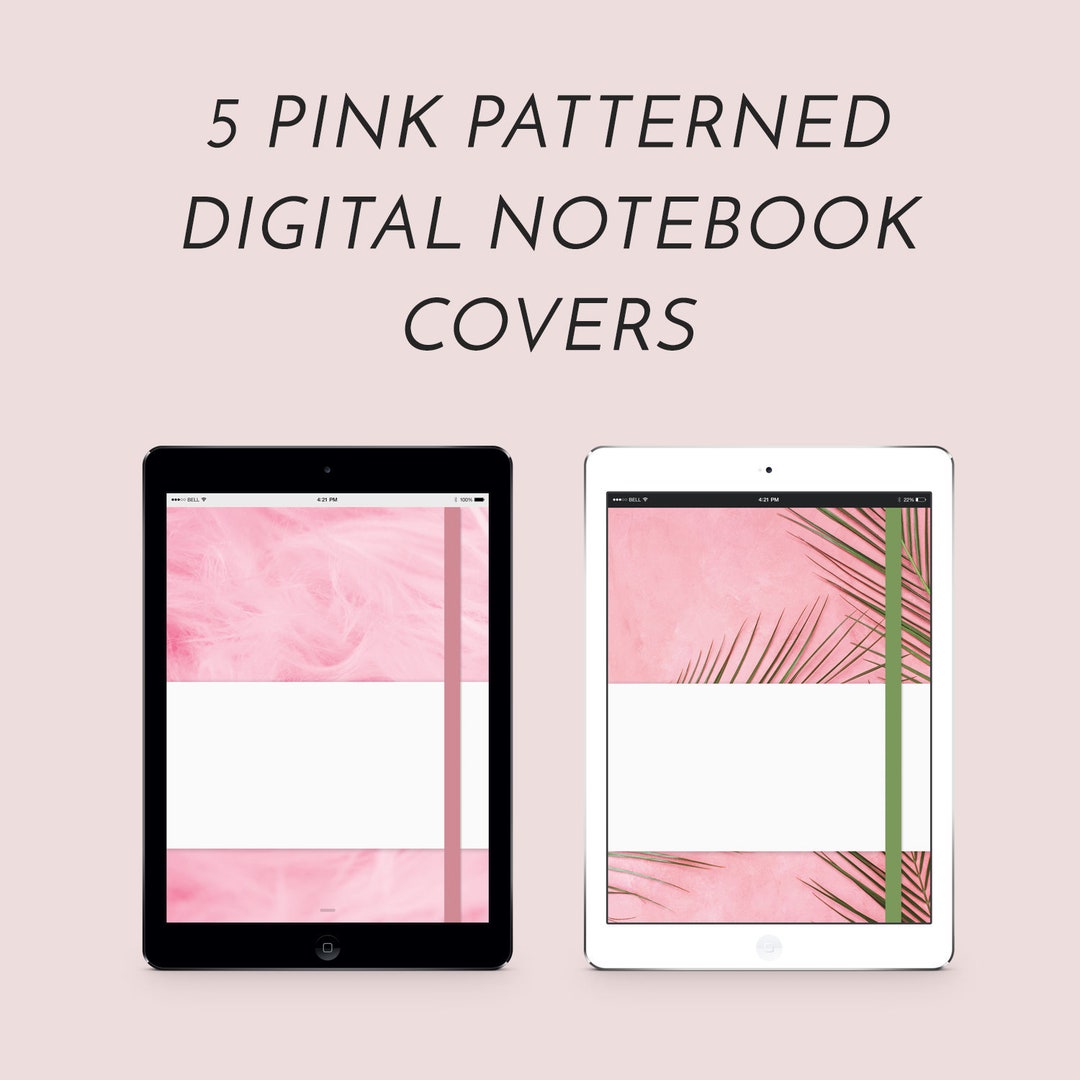 5 Pink Patterned Digital Notebook Covers for Goodnotes, Notability ...