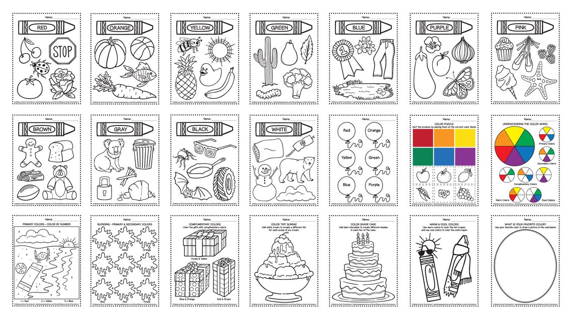 Color Theory - Let's Learn Colors! - Coloring & Activity Pages - Etsy