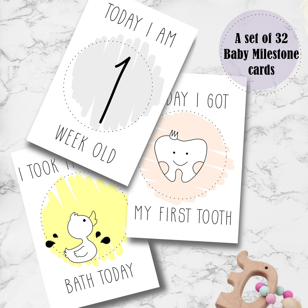 Baby Milestone Cards Milestone Printable Milestone - Etsy
