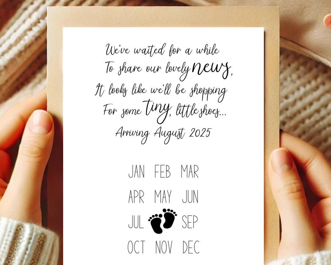 AUGUST 2025 Pregnancy Announcement Quote Calendar, Social Media ...