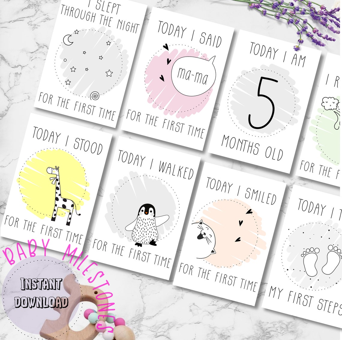 Baby Milestone Cards Milestone Printable Milestone | Etsy
