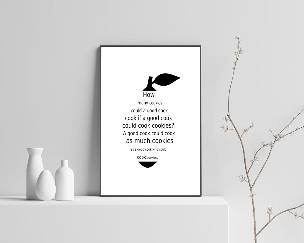 Tongue twisters print Lemon Print Educational gift School | Etsy