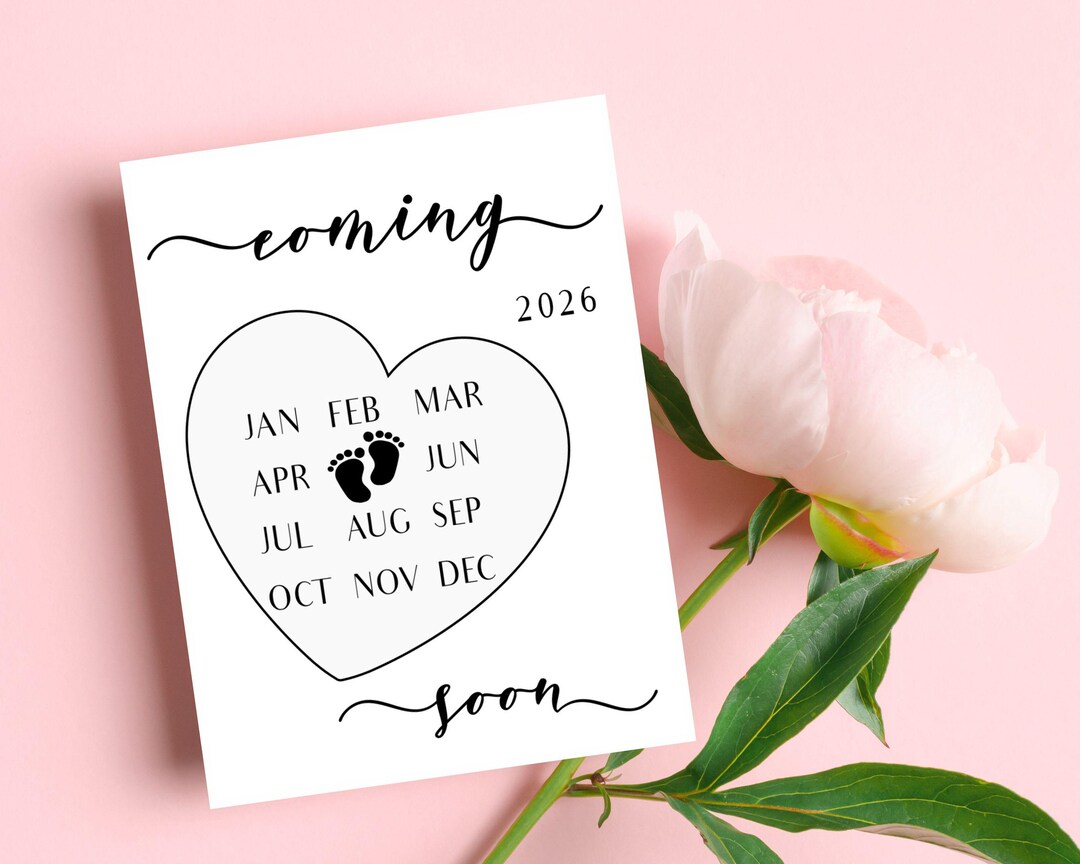May 2026 Pregnancy Announcement | DIY Printable Calendar Card ...