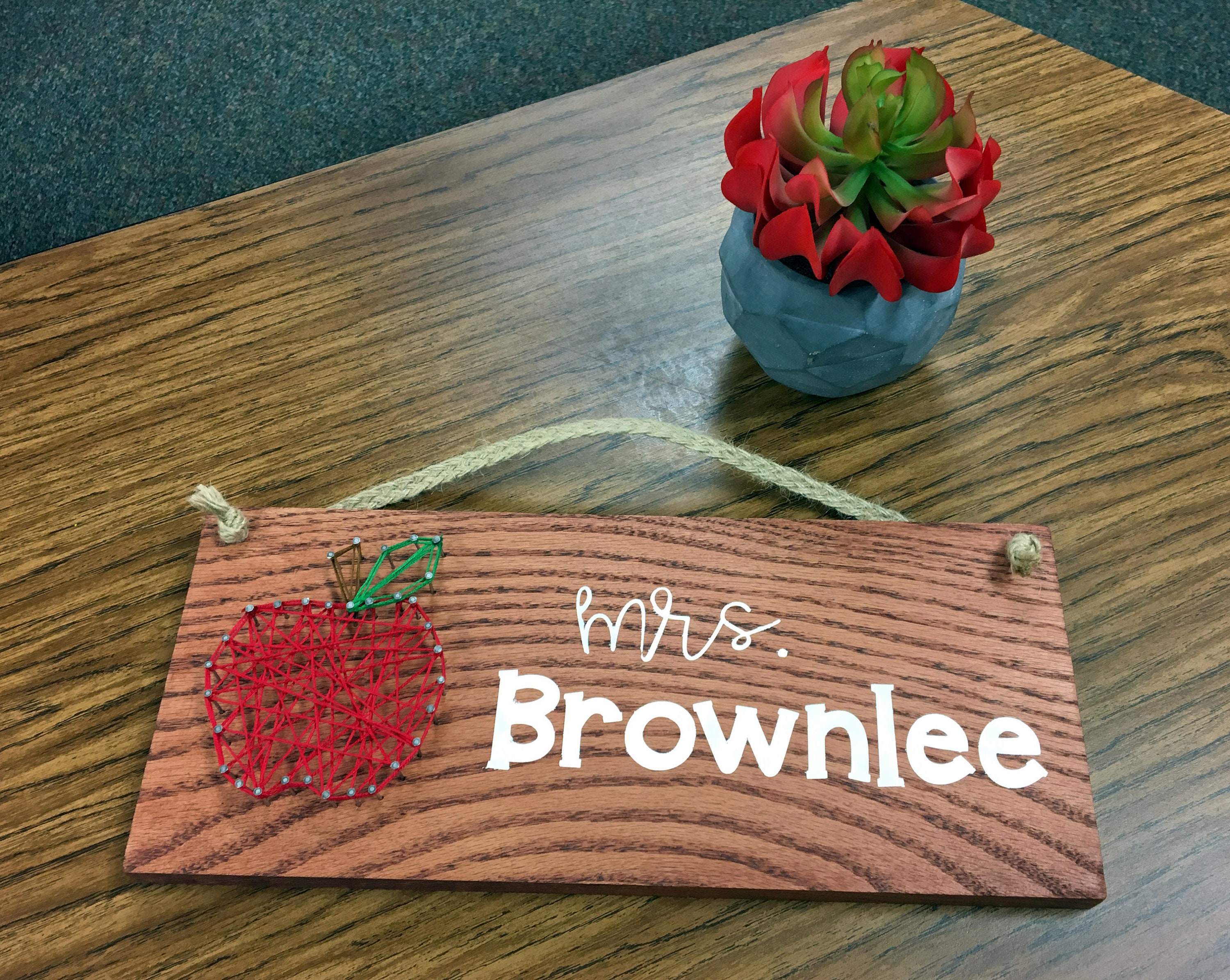 Wooden String Art Teacher Plaque Sign Custom Gift Apple Appreciation - Etsy