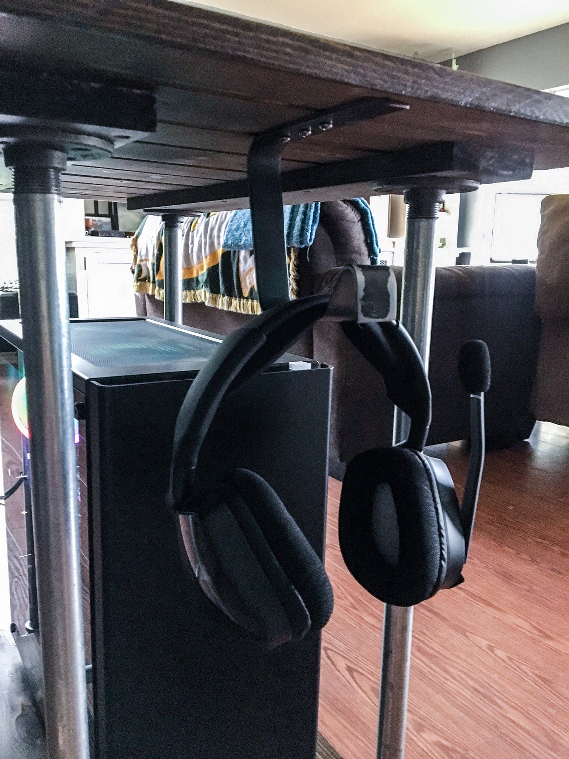 Headphone Under Desk Metal Hook Stand, Headset Earphones Hook, Gift for ...