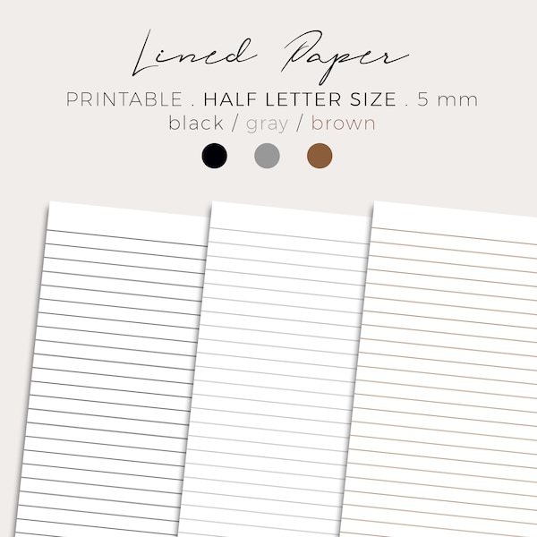 Lined Printable Paper - Etsy