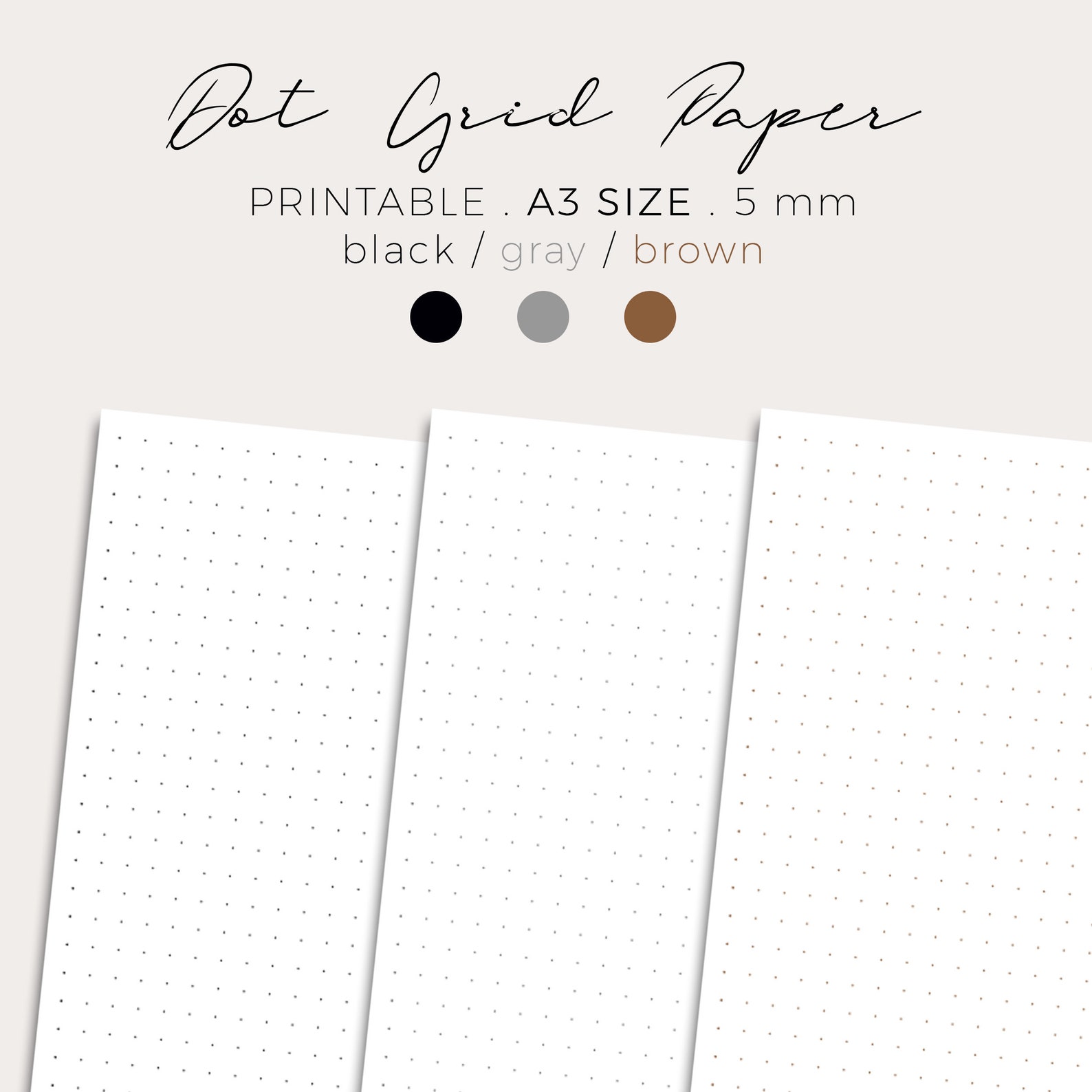 PRINTABLE A3 Dot Grid Paper Bullet Journal Dot Grid Paper A3 - Etsy