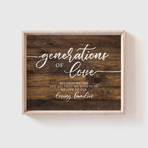 Generations of Love Sign All That We Are All That We Hope to - Etsy