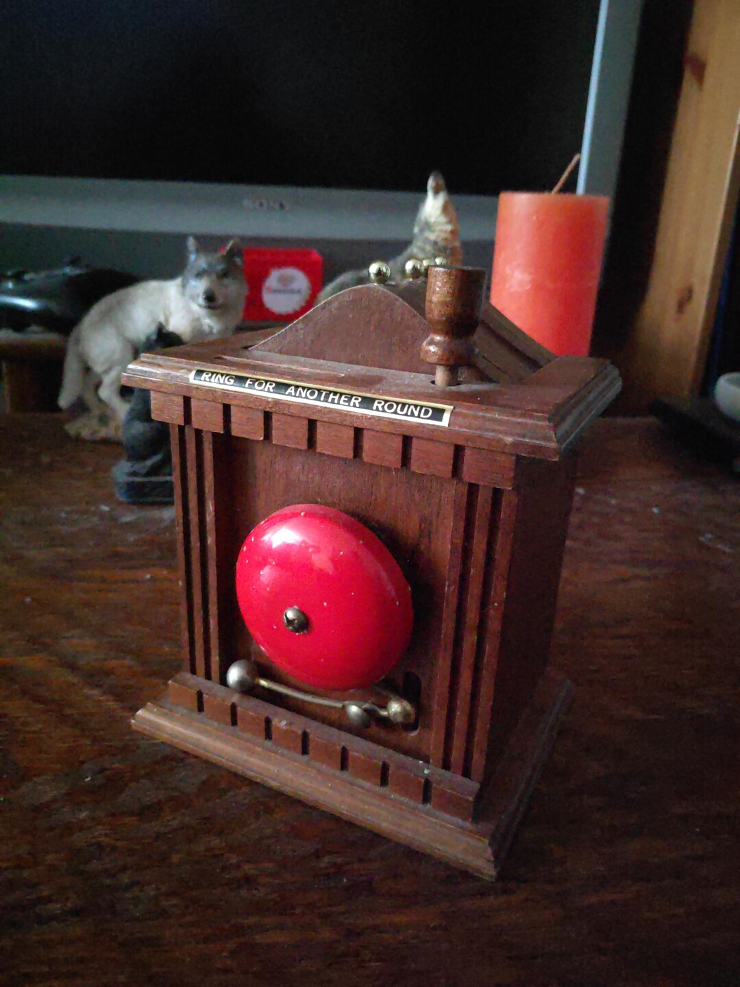 Vintage English Bar Bell ring for Another Round With Coasters - Etsy
